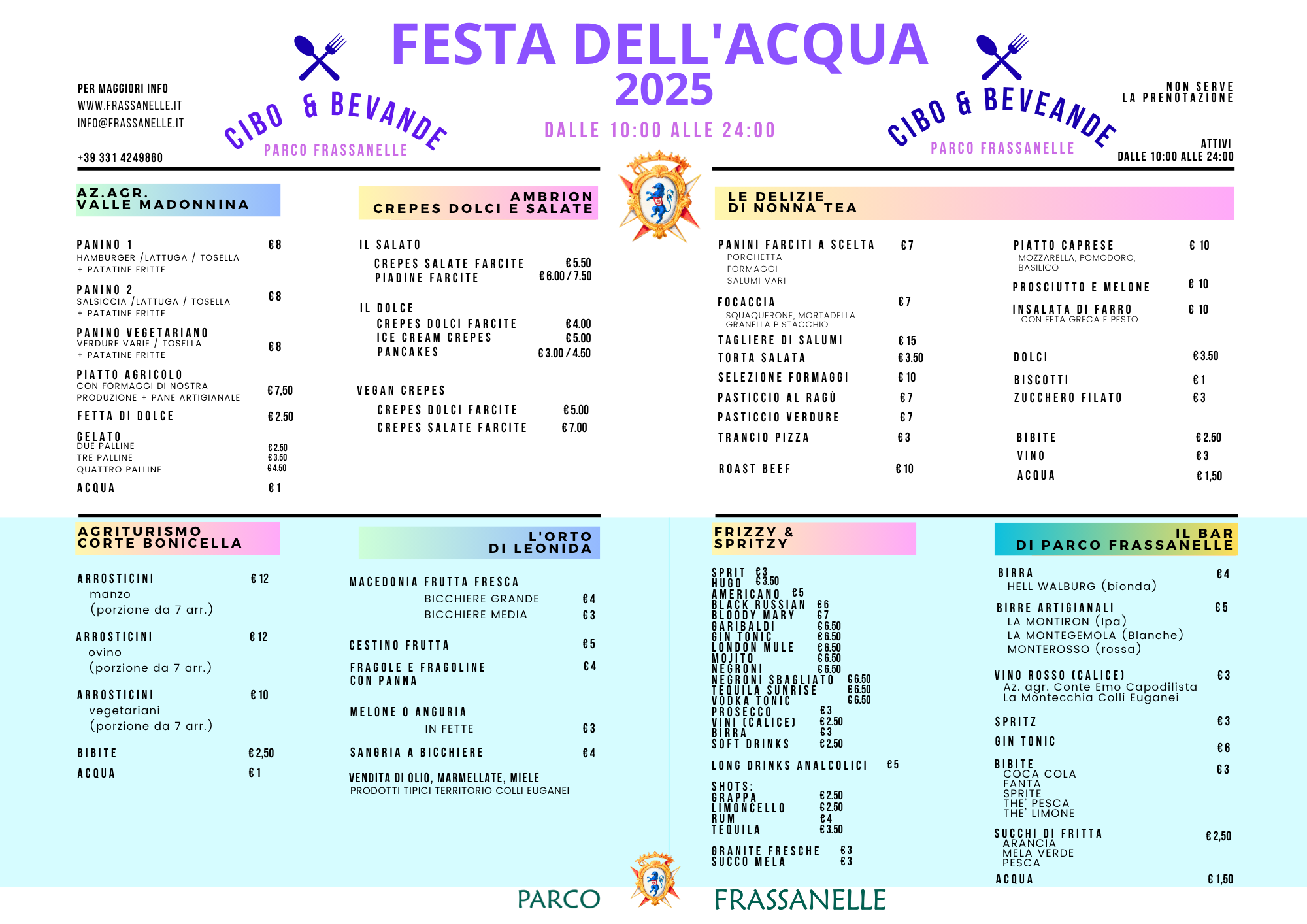 FESTA DELL'ACQUA A PARCO FRASSANELLE 15,16,17 agosto 2025 - Frassanelle